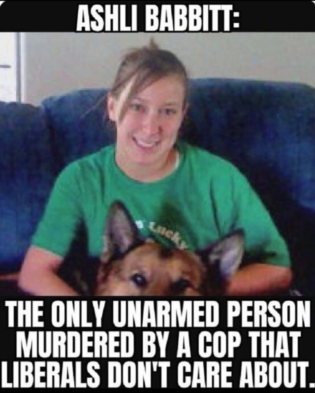 ASHLI BABBITT: THE ONLY UNARMED PERSON MURDERED BY COP THAT LIBERALS ...