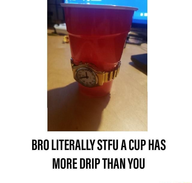 BRO LITERALLY STFU A CUP HAS MORE DRIP THAN YOU - iFunny
