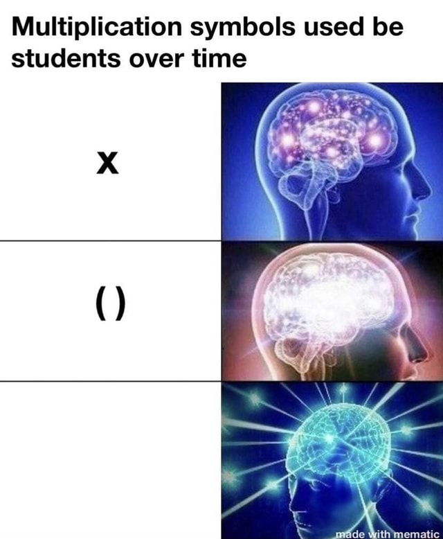Multiplication symbols used be students over time - iFunny