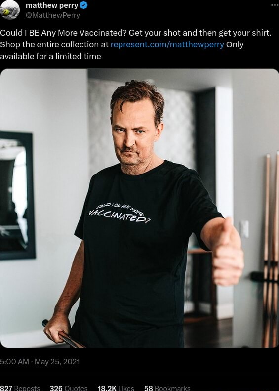 Matthew perry @ Per Could I BE Any More Vaccinated? Get your shot and ...