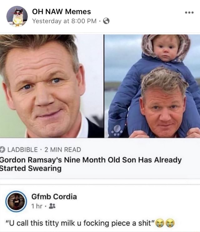 OH NAW Memes a Y Gordon Ramsay's Nine Month Old Son Has Already Started ...