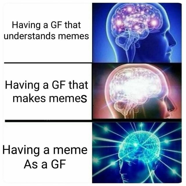 Having a GF that understands memes Having 3 GF that makes memes Having ...