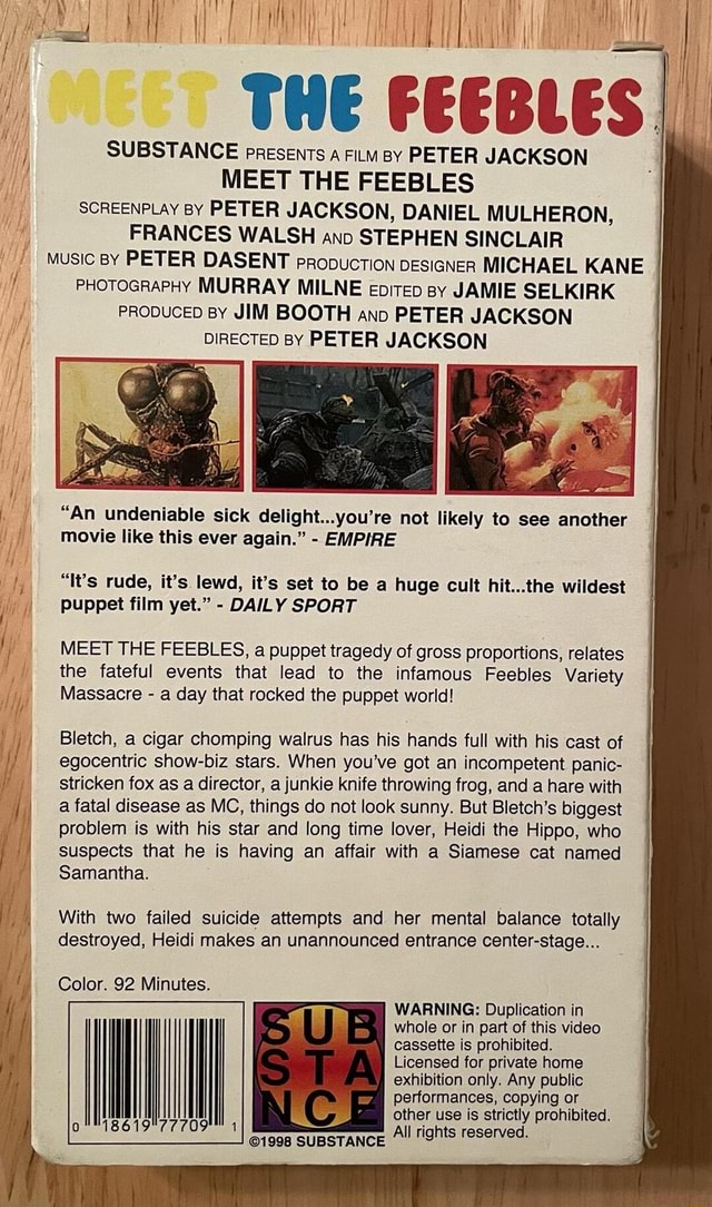 Meet the Feebles - it AL THE FEEBLES SUBSTANCE presents FILM BY PETER ...