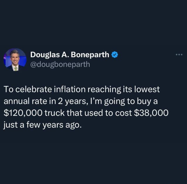 (Tw @dougboneparth) #inflation - Douglas A. Boneparth @dougboneparth To celebrate inflation ...