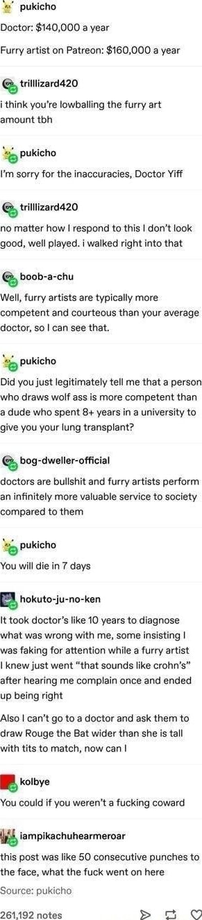 Pukicho Doctor: $140,000 a year Furry artist on Patreon: $160,000 a ...