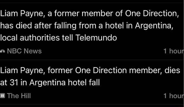 Liam Payne, a former member of One Direction, has died after falling ...