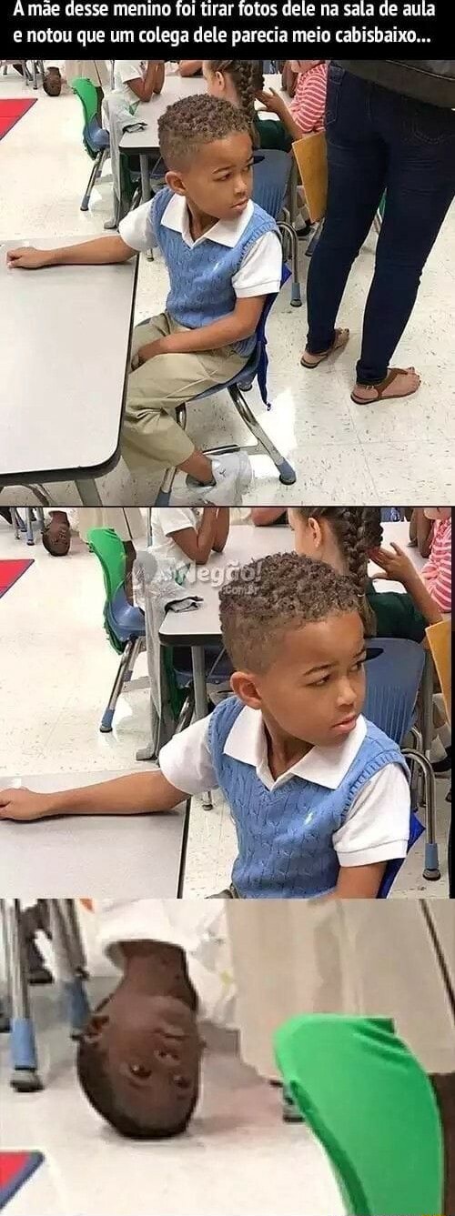 A mãe desse menino foi tirar fotos dele na sala de aula e notou que um ...