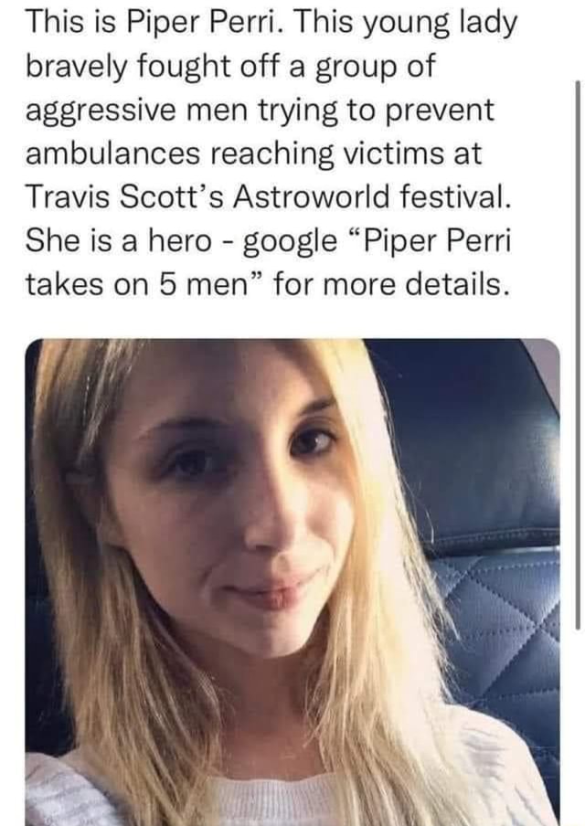 This is Piper Perri. This young lady bravely fought off a group of ...