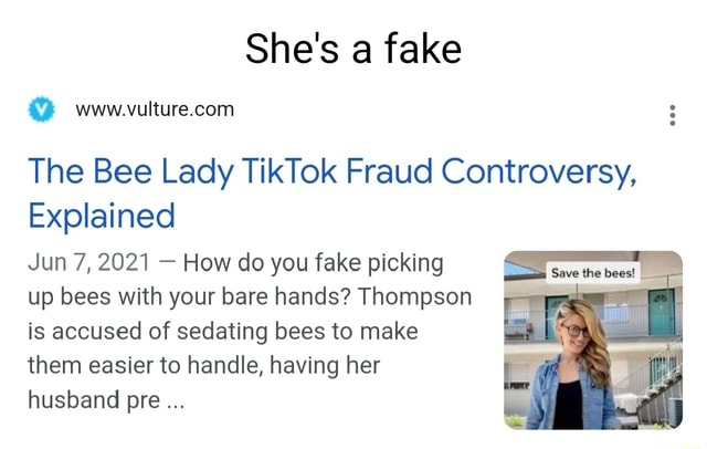She's a fake The Bee Lady TikTok Fraud Controversy, Explained Jun 7 ...