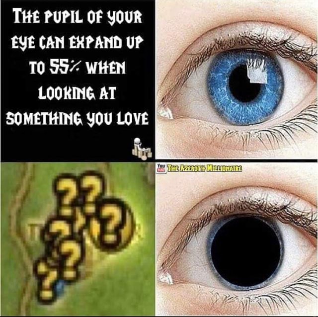 THE PUPIL OF YOUR EYE CAN EXPAND UP TO 55~ wittn LOOKING AT SOMETHING ...