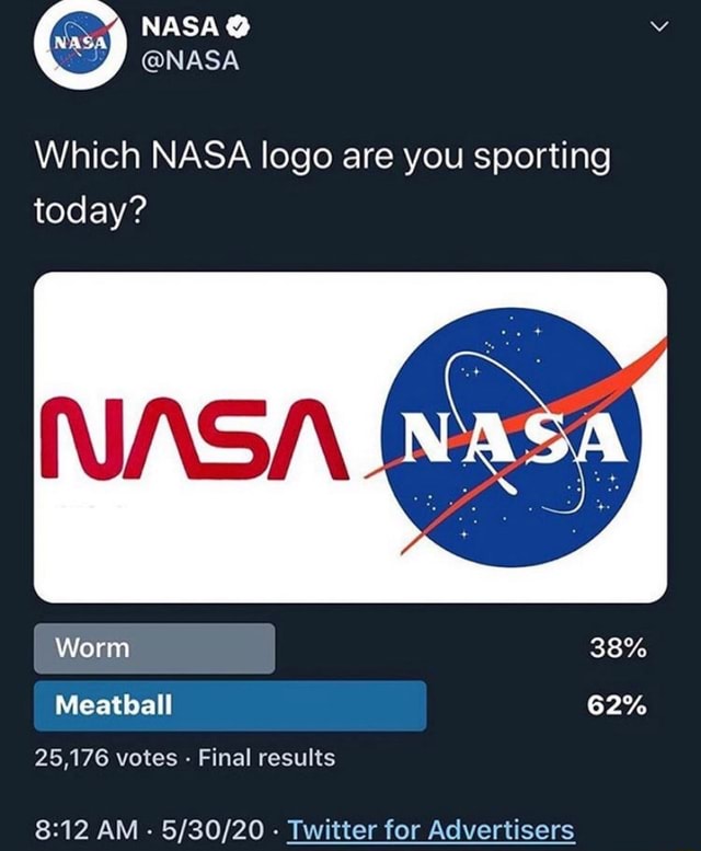 Which NASA logo are you sporting today? Meatball 62% 25,176 votes Final ...