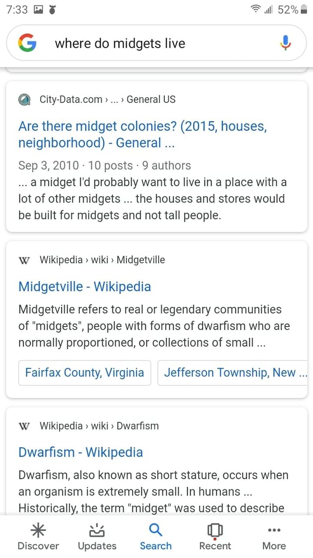 G where do midgets live !; º City-Data.com > > General US Are there ...