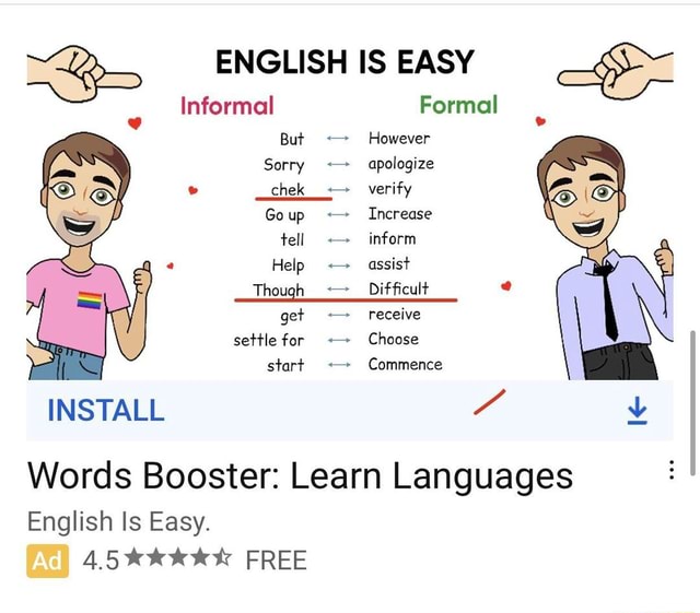 ENGLISH IS EASY S= Informal Formal &e Informal Formal Sorry apologize ...