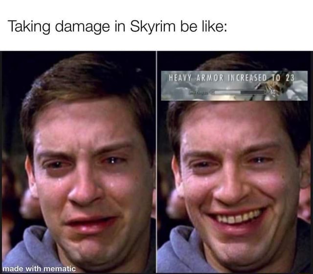 Taking damage in Sky be like: HEAVY, ARMOR ERSED? TO - iFunny