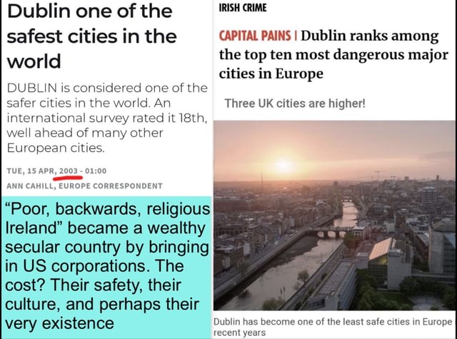 Dublin one of the IRISH CRIME safest cities in the CAPITAL PAINS I ...