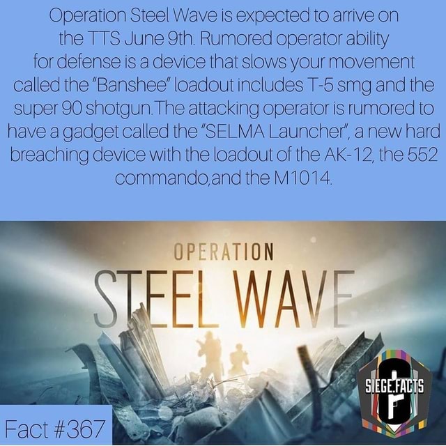Operation Steel Wave is expected to arrive on the TTS June Rumored ...