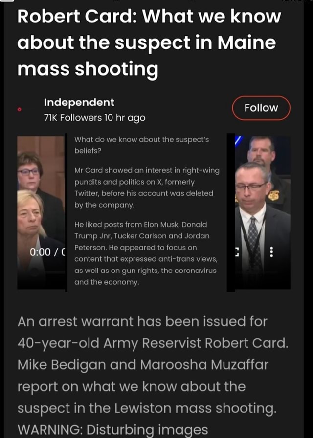Robert Card: What we know about the suspect in Maine mass shooting ...