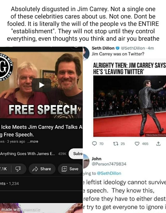 Absolutely disgusted in Jim Carrey. Not a single one of these ...