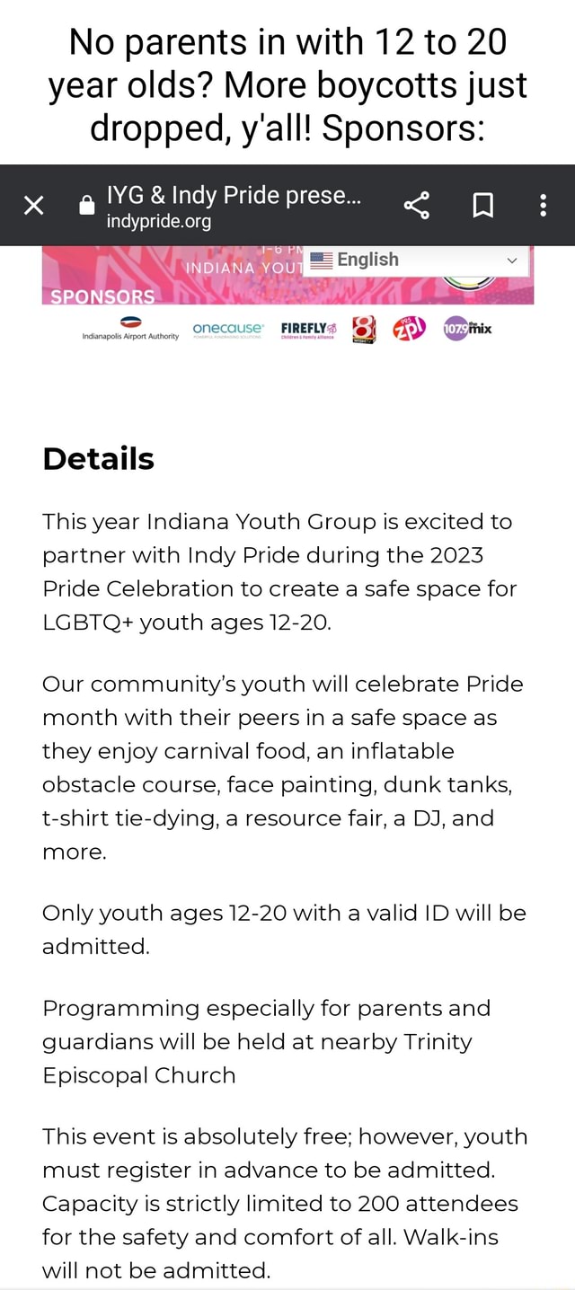 No parents in with 12 to 20 year olds? More boycotts just dropped, y ...