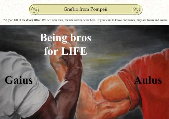 9) Graffiti from Pompeii 1.7.8 (bar; left of the door); 8162: We two ...