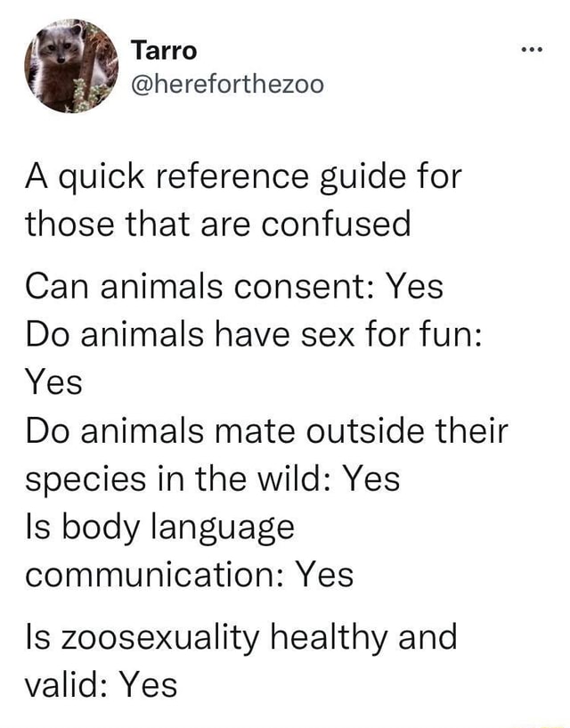 A quick reference guide for those that are confused Can animals consent ...