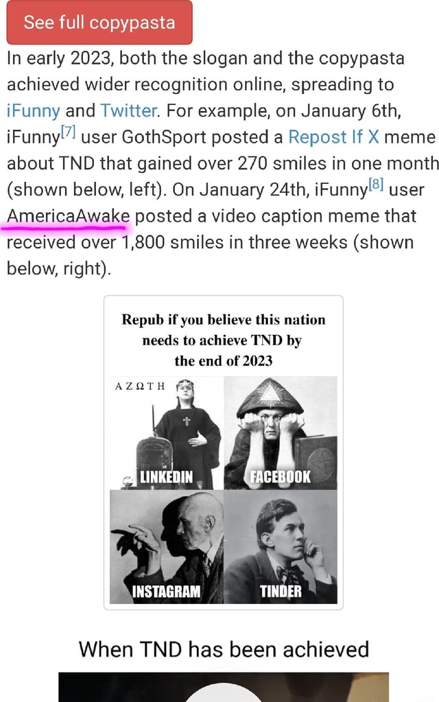 See full copypasta In early 2023, both the slogan and the copypasta ...