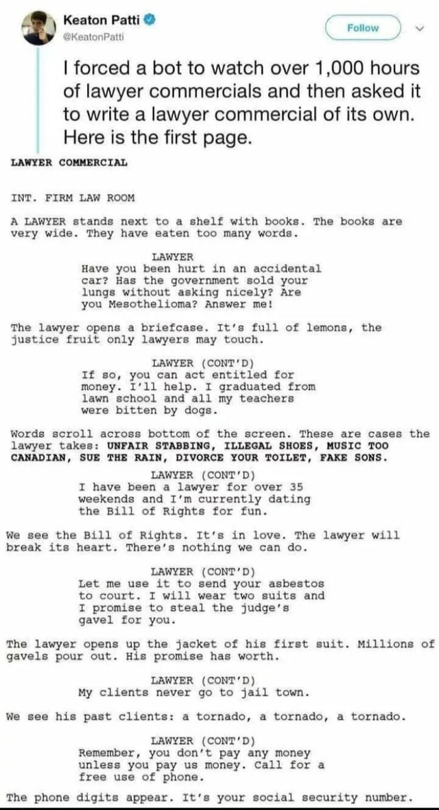 Keaton Patti @ Follow v @KeatonPatti I forced a bot to watch over 1,000 ...