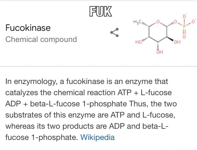 In enzymology, a fucokinase is an enzyme that catalyzes the chemical ...