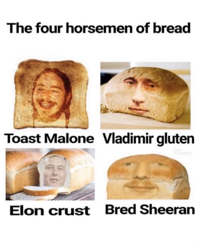 The four horsemen of bread Elon crust Bred Sheeran - iFunny