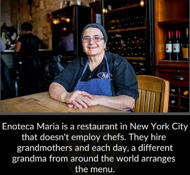 Enoteca Maria is a restaurant in New York City that doesn't employ ...