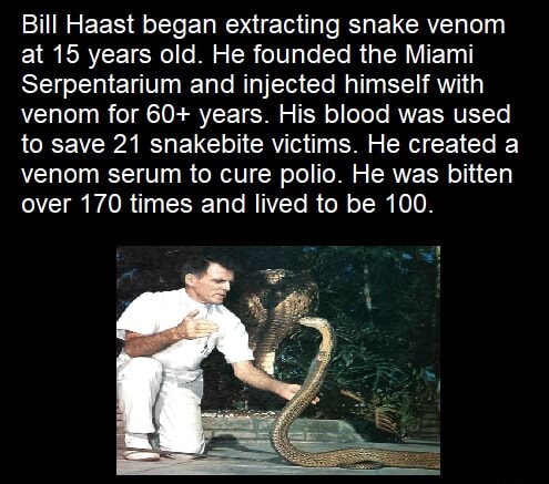 Bill Haast began extracting snake venom at 15 years old. He founded the ...