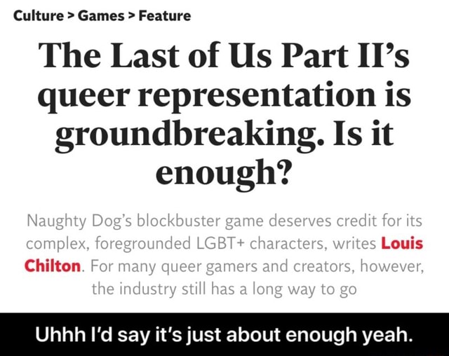 Culture Games Feature The Last of Us Part IPs queer representation is ...