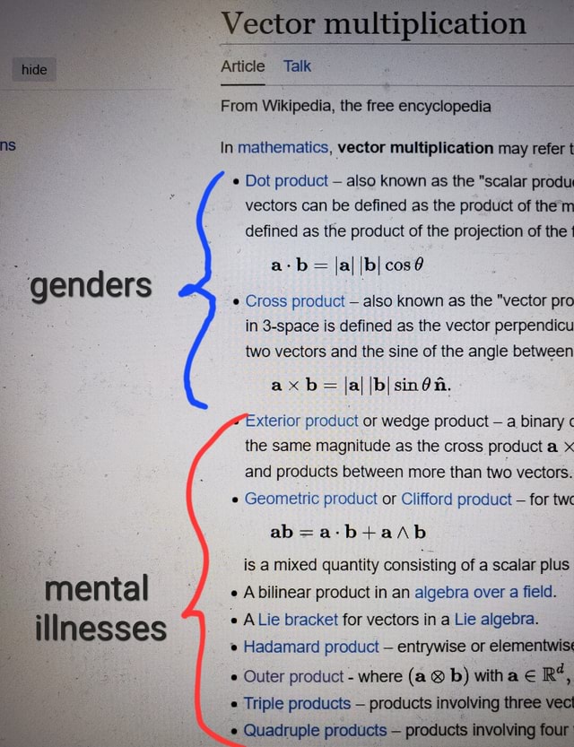 Vector multiplication allk From Wikipedia, the free e In mathematics ...
