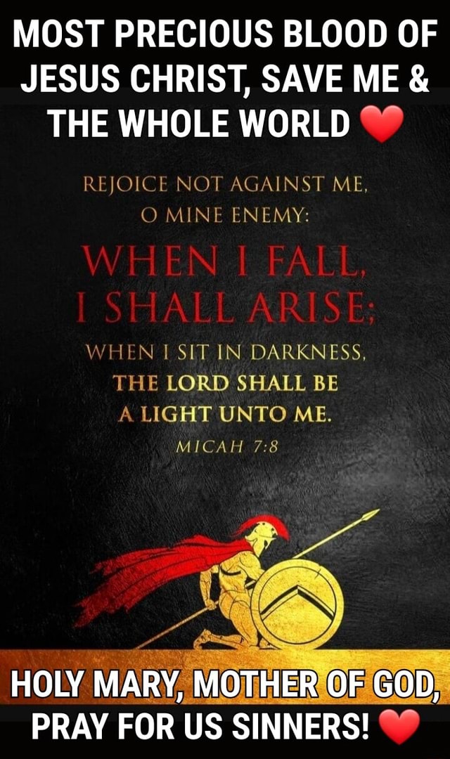 MOST PRECIOUS BLOOD OF JESUS CHRIST, SAVE ME & THE WHOLE WORLD REJOICE ...