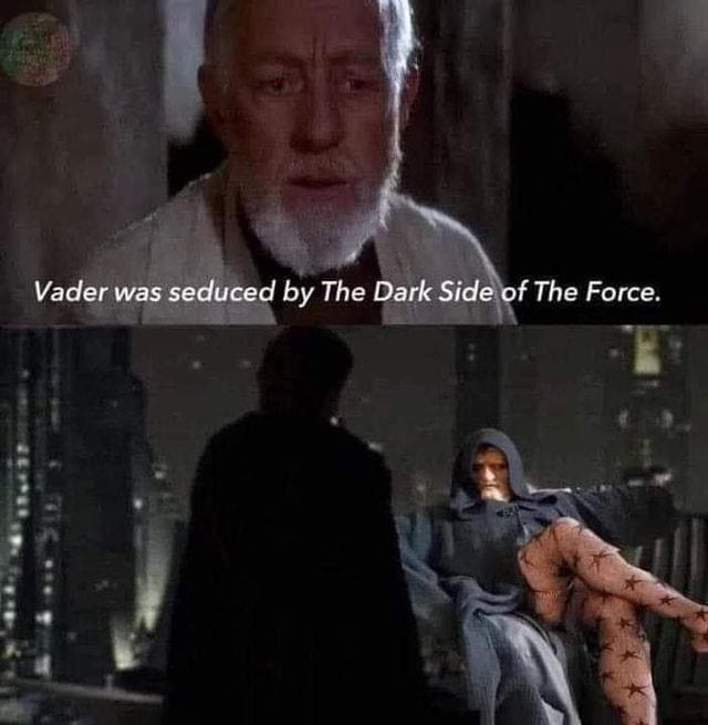 Vader was seduced by The Dark Si The Force. - iFunny