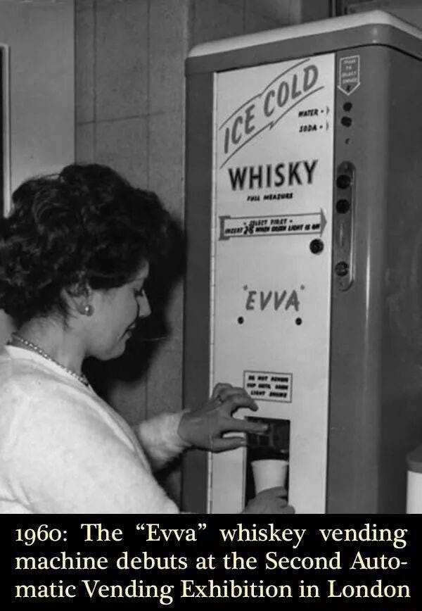 1960: The "Evva" whiskey vending machine debuts at the Second Auto ...