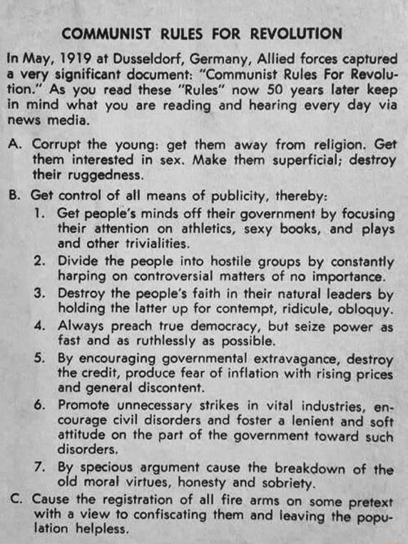 COMMUNIST RULES FOR REVOLUTION In May, 1919 at Dusseldorf, Germany ...