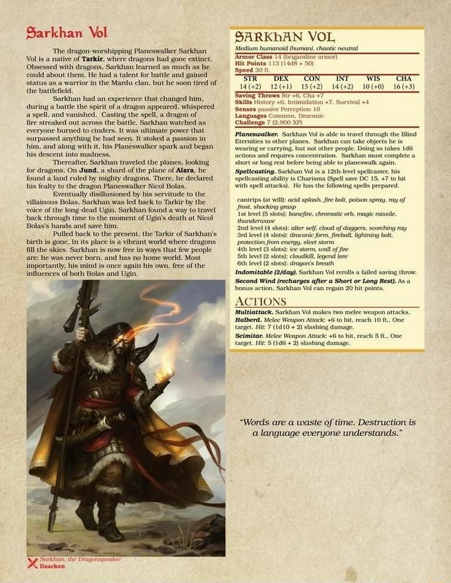 Sarkhan Vol 'The dragon-worshipping Planeswalker Sarkhan Vol is a ...