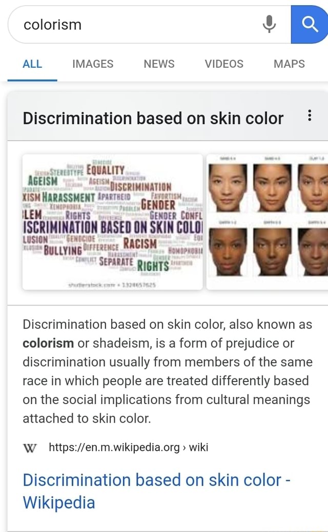 Discrimination based on skin color Discrimination based on skin color ...