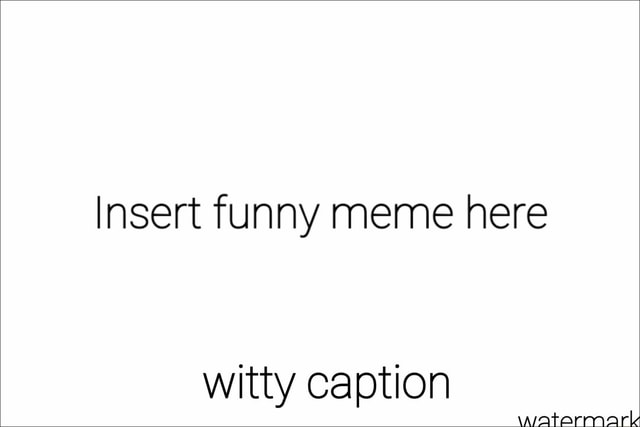 Insert funny meme here witty caption - iFunny