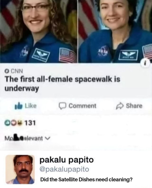 OCNN The first all-female spacewalk is underway Share Like Comment OO ...
