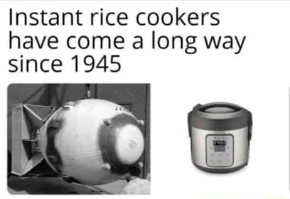 Instant rice cookers have come a long way since 1945 - iFunny