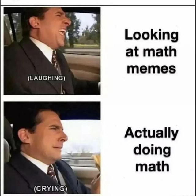 Looking at math memes (LAUGHING) Actually doing math (CRYING) - iFunny