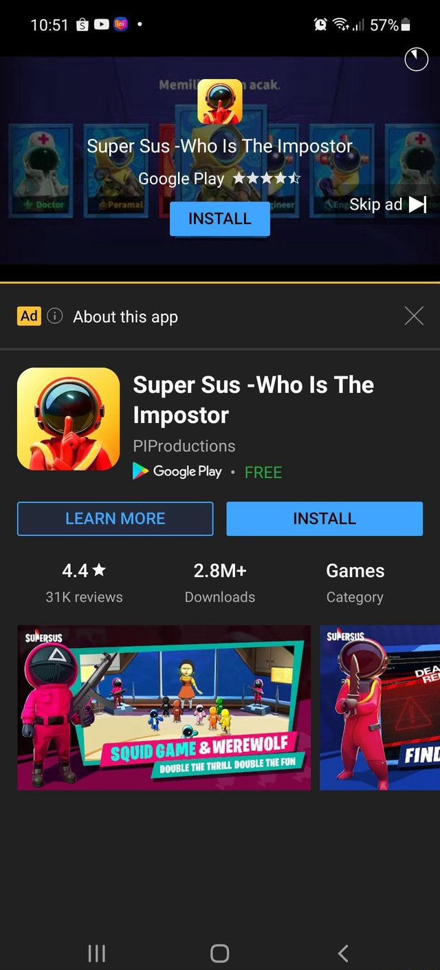 Super Sus -Who Is The Impostor Google Play INSTALL About this app Skip ...