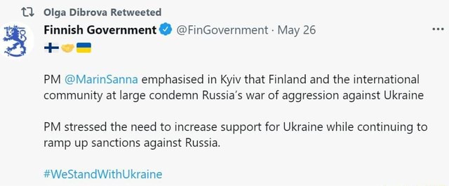 Finnish PM Sanna Marin stressed the need to increase support for ...