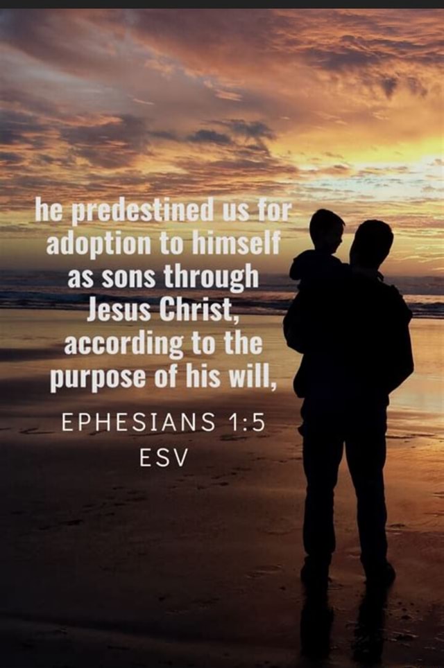 He predestined adoption to as sons through Jesus-Christ,-+ according to ...
