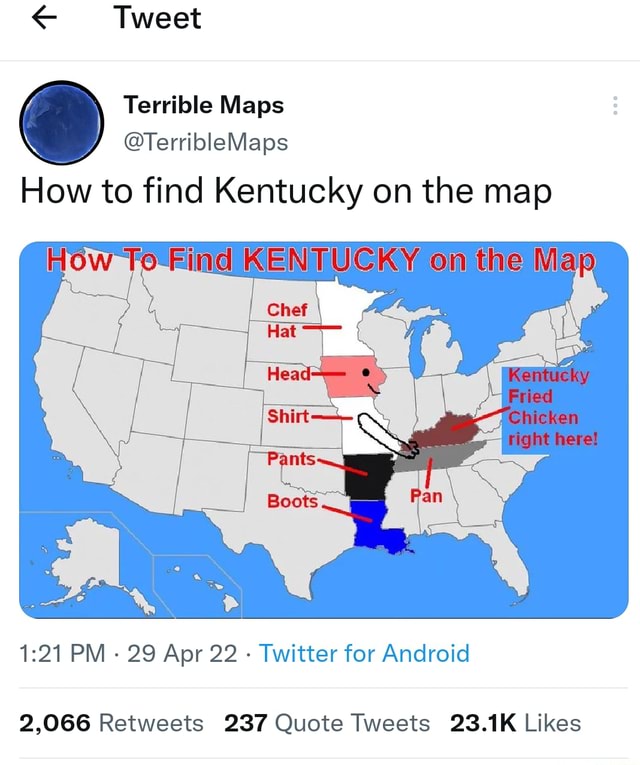 Tweet Terrible Maps @TerribleMaps How to find Kentucky on the map How ...