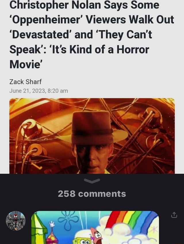 Ristopher Nolan Says Some 'Oppenheimer' Viewers Walk Out 'Devastated ...