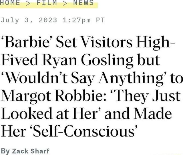 HOME > FILM > NEWS July 3, 2023 PT 'Barbie' Set Visitors High- Fived ...