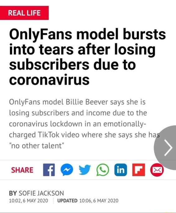 REAL LIFE OnlyFans model bursts into tears after losing subscribers due ...